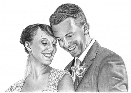 Wedding Portraits by Angela of Pencil Sketch Portraits