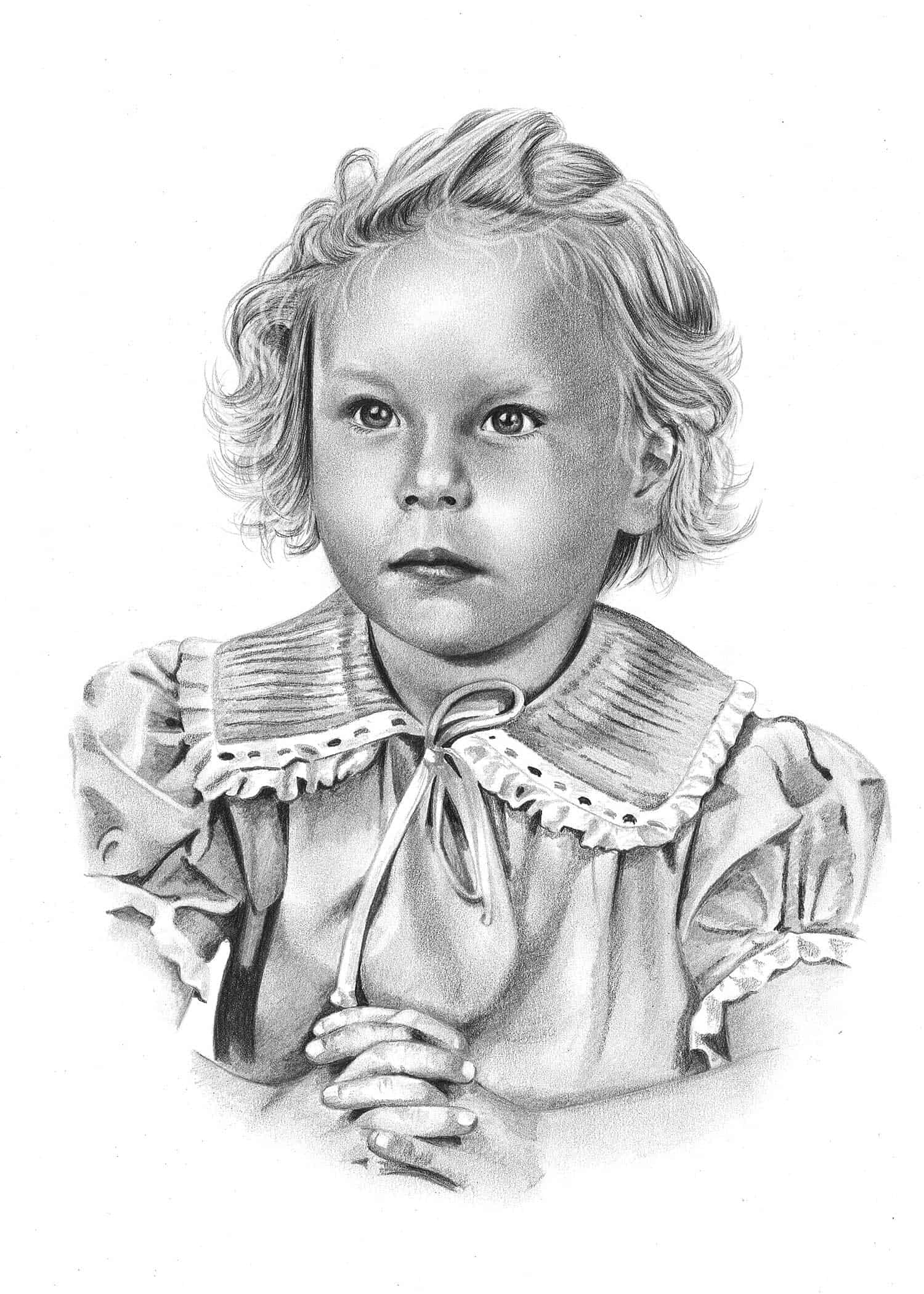 Child Portrait Drawings by Angela of Pencil Sketch Portraits