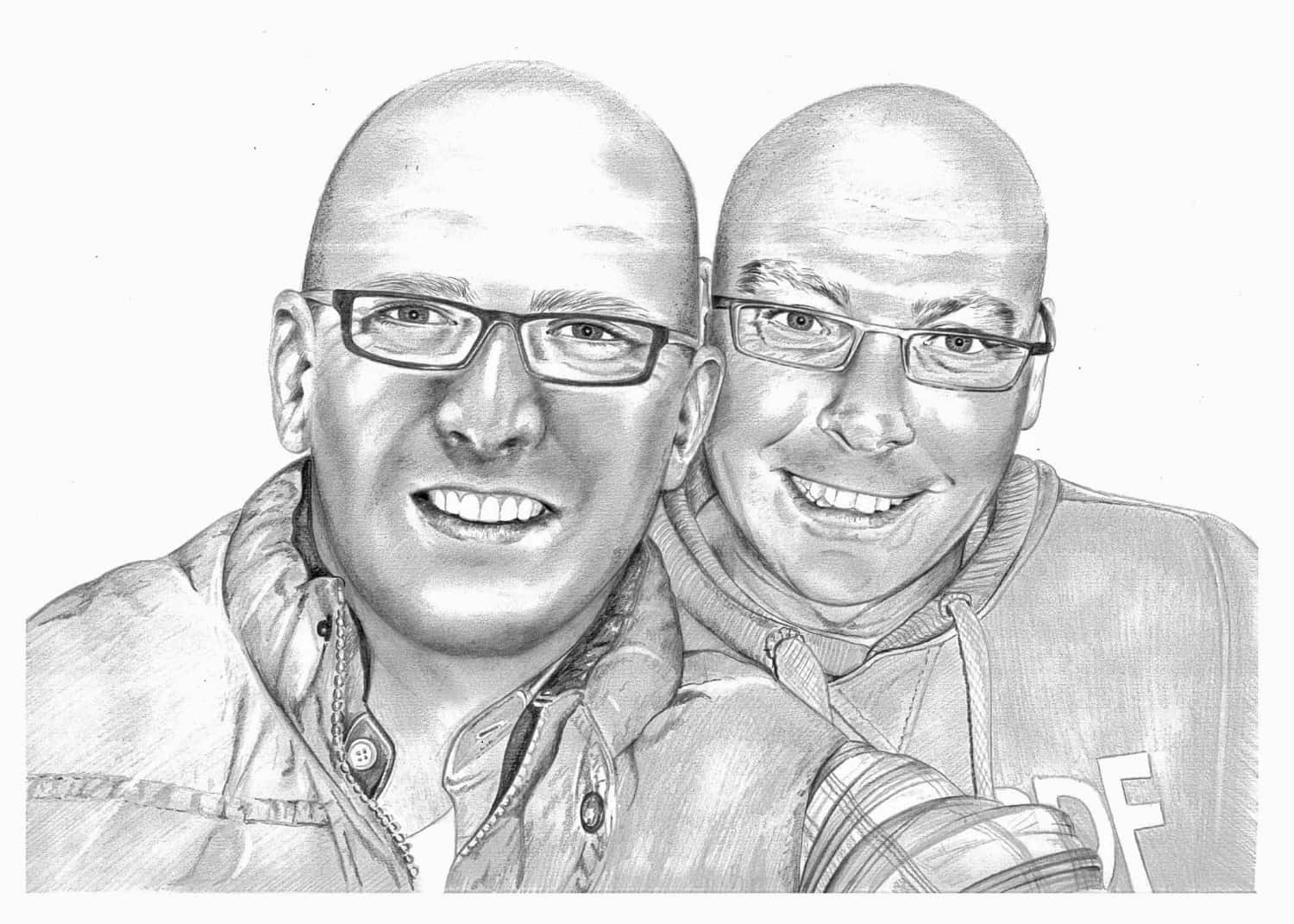 Pencil Portrait of Two Men | Pencil Sketch Portraits