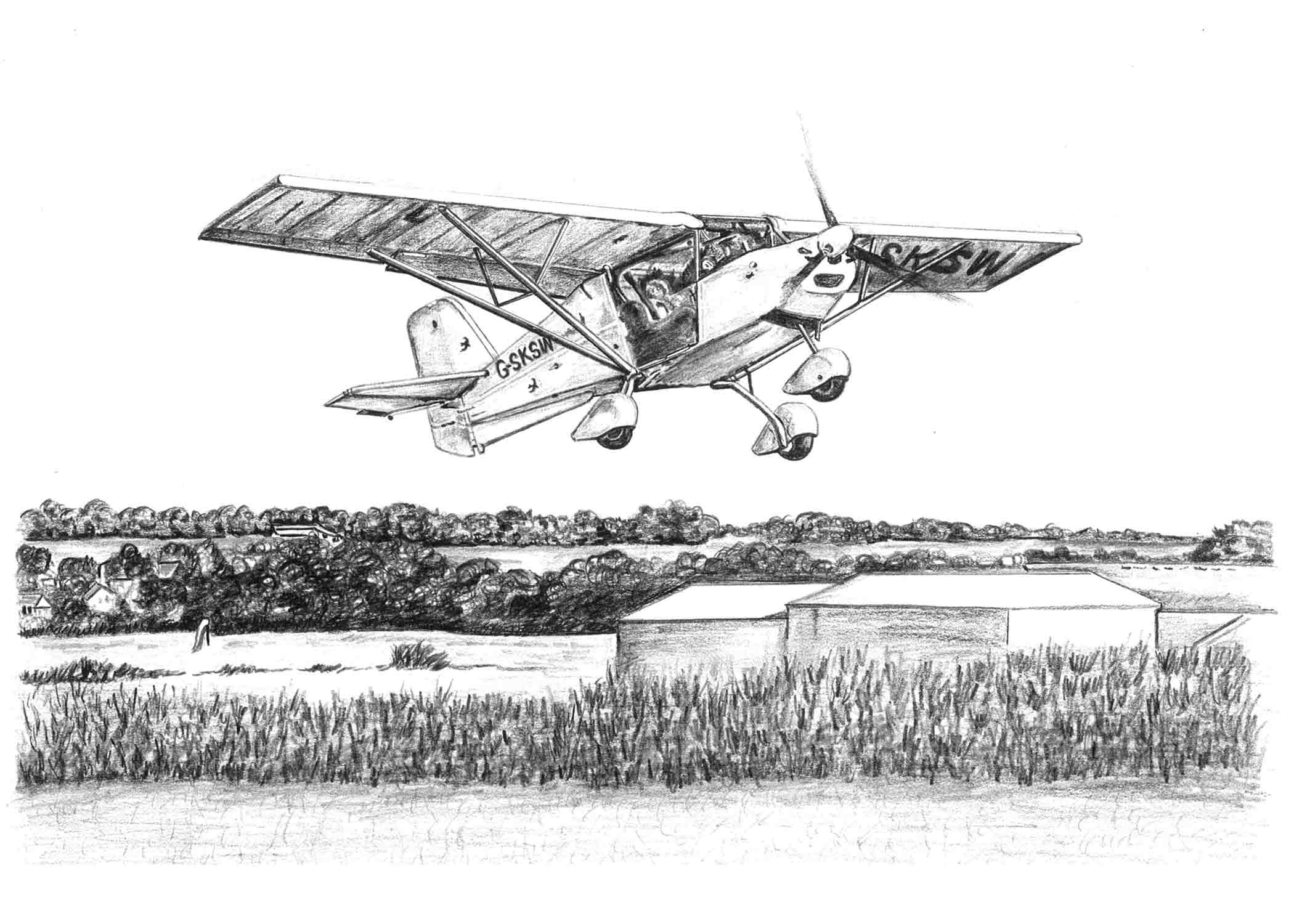 Pencil Drawing of Microlight | Pencil Sketch Portraits