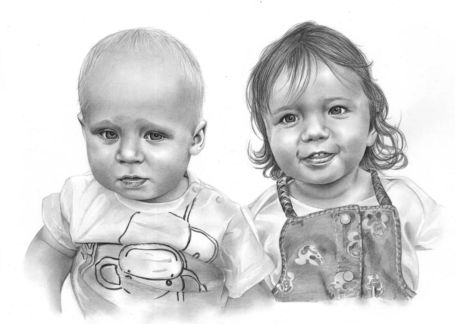 Baby Portrait Drawings by Angela of Pencil Sketch Portraits