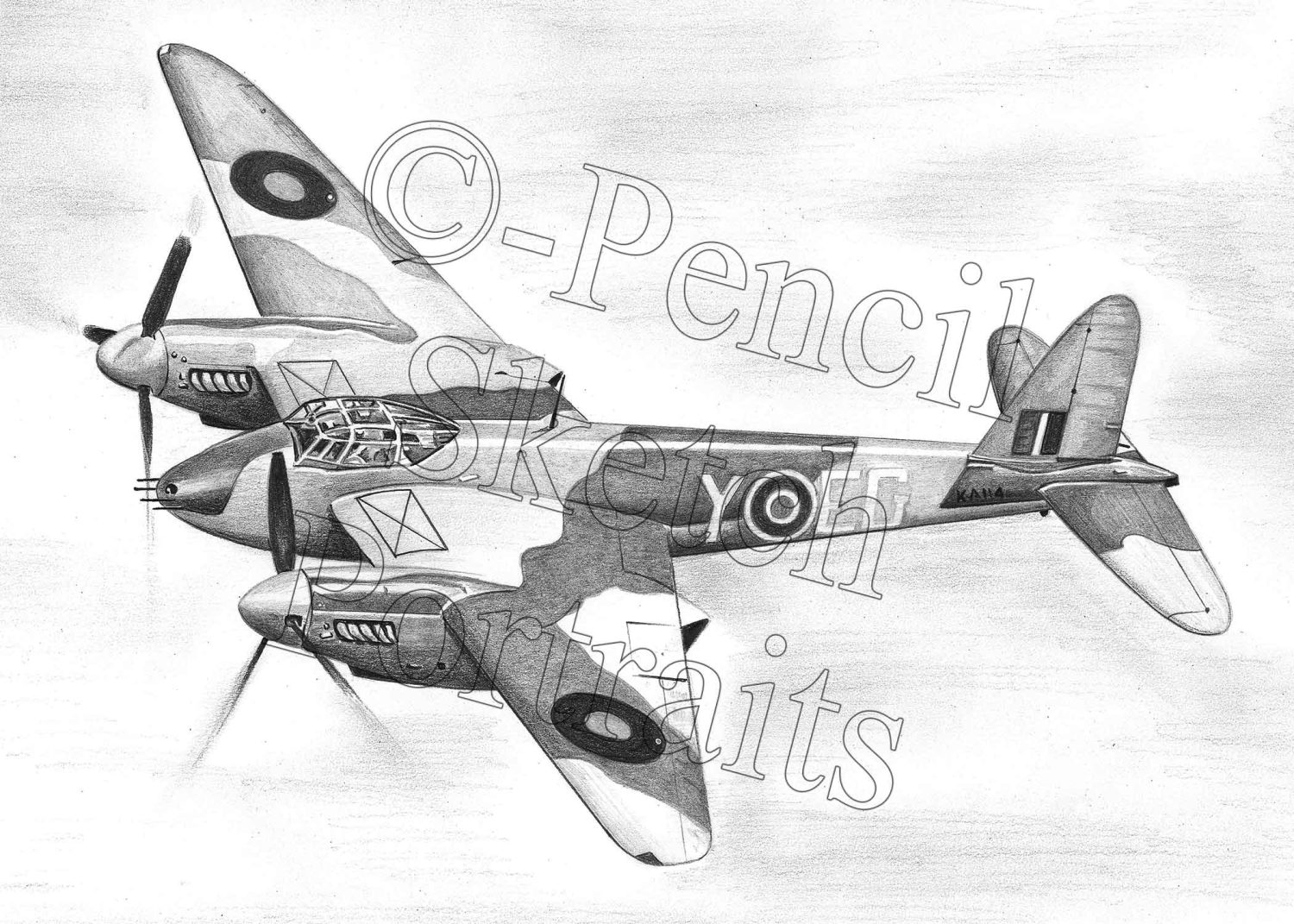 Aeroplane Drawings from Photos | Pencil Art by Angela Maher